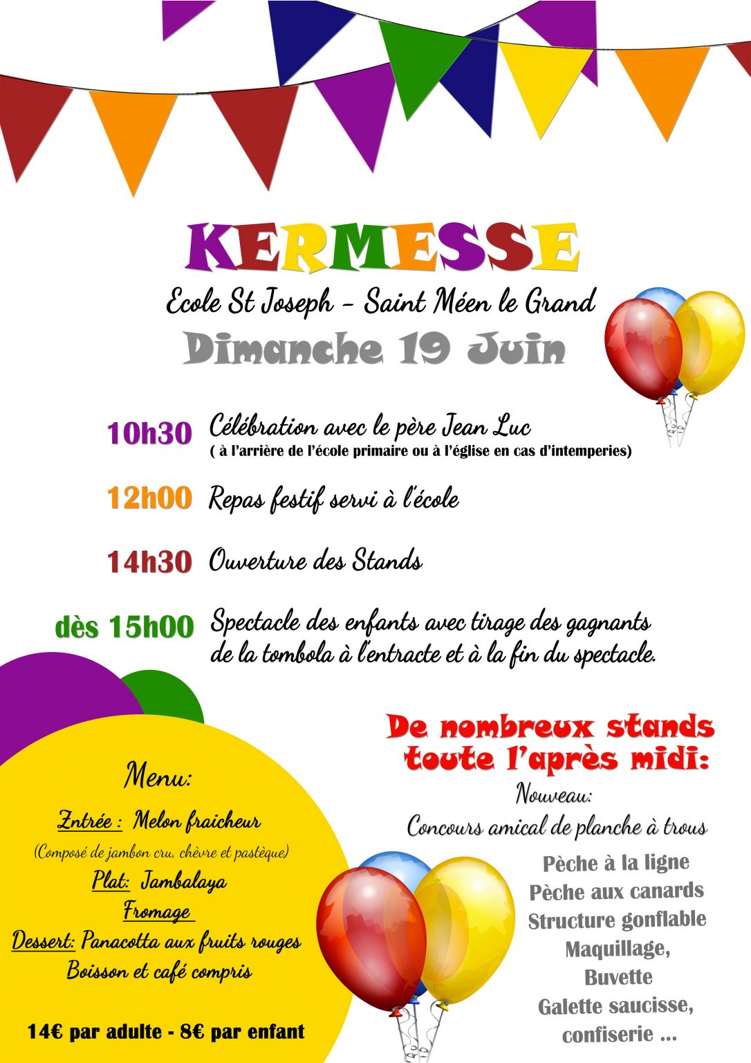 Grand retour de la kermesse ! – École St Joseph Saint Méen le grand